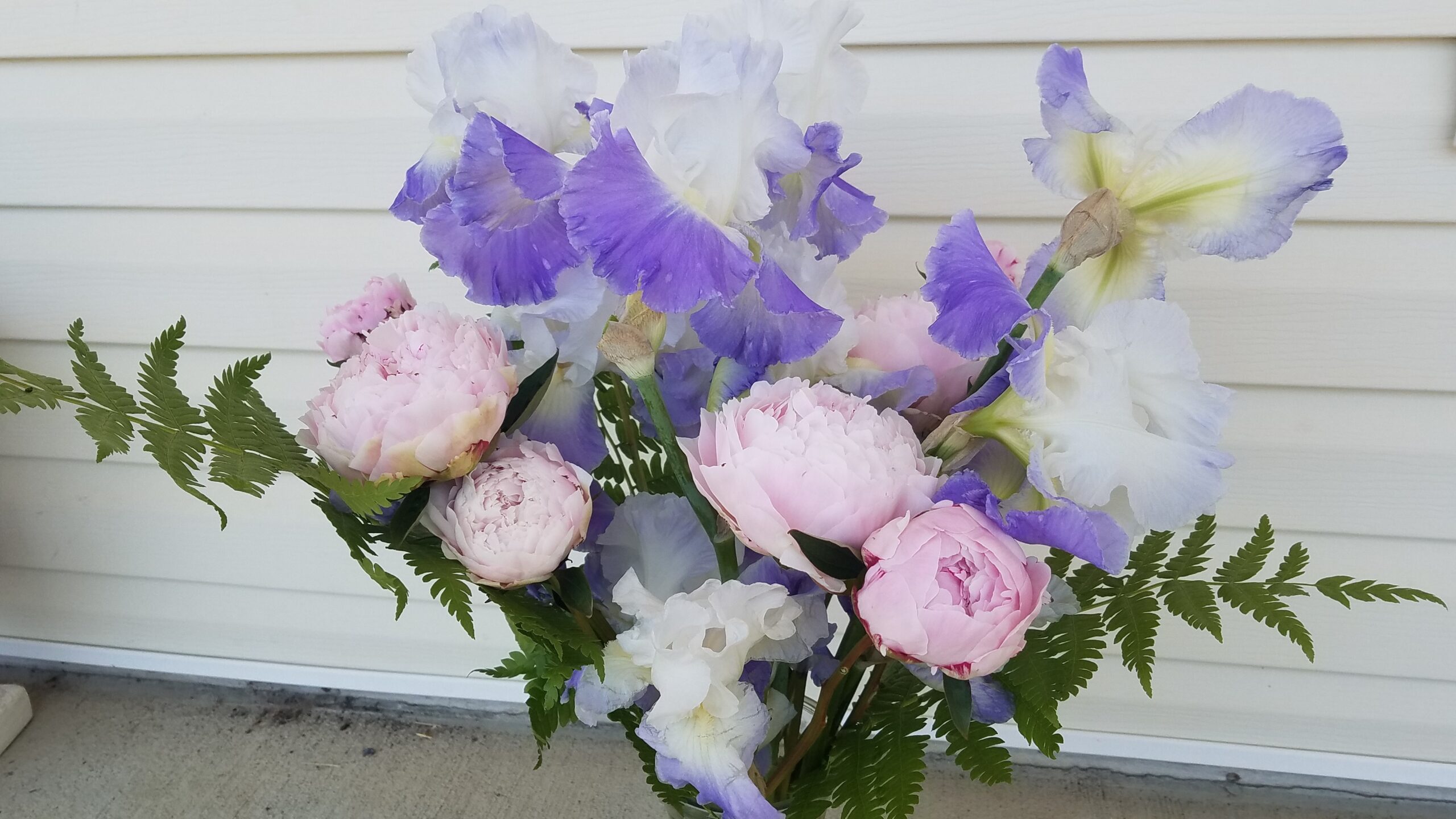 Peony Iris Floral Arrangement - Farmette in Bloom